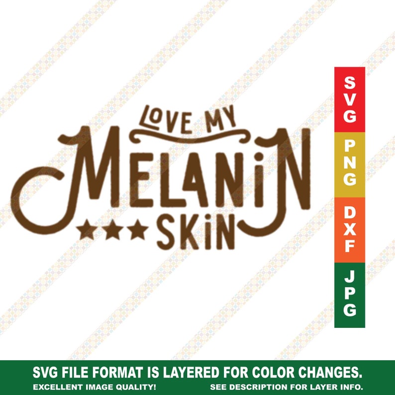 Love My Melanin Skin SVG Fancy Text Cricut or Silhouette Cut - Etsy