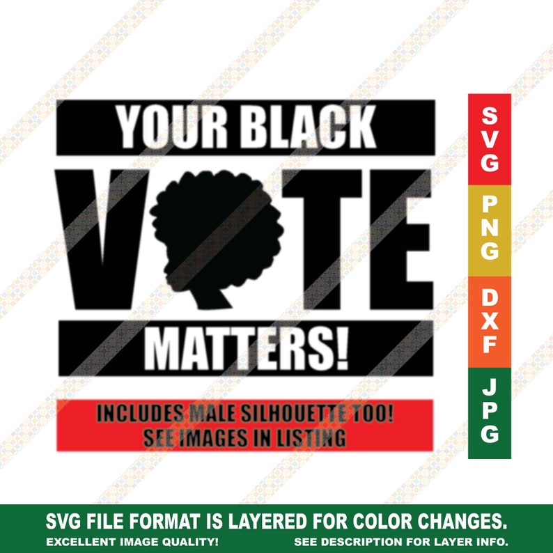 Your Black Vote Matters Black Voters Matter SVG Cricut or - Etsy