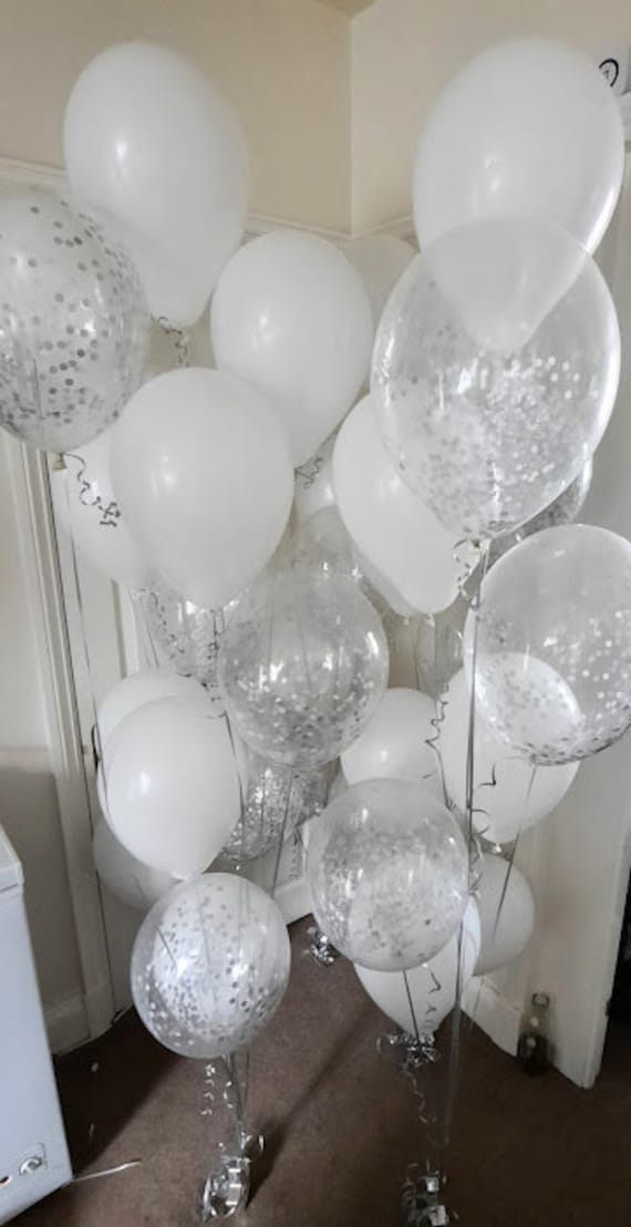 Biodegradable Eco Friendly Wedding Confetti Balloons in Silver | Etsy