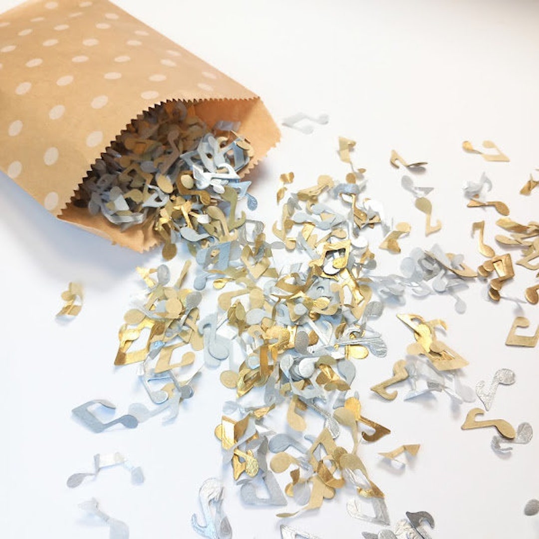 Biodegradable Wedding Music Notes Confetti - Silver and Gold - Etsy