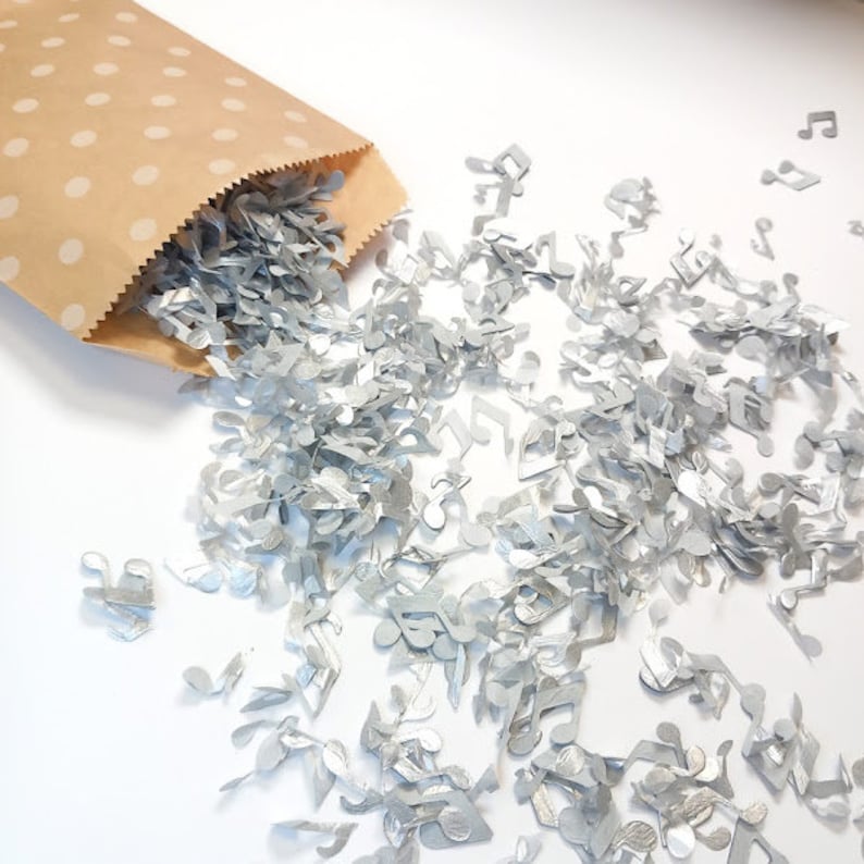 Biodegradable Wedding Music Notes Confetti - Silver and Gold - Etsy