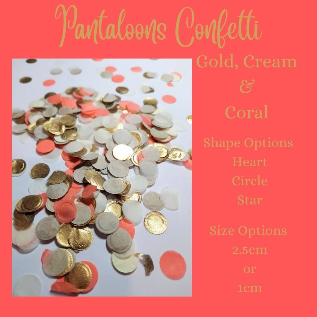 Eco Biodegradable Gold, Coral & Cream Confetti for Weddings Birthdays ...