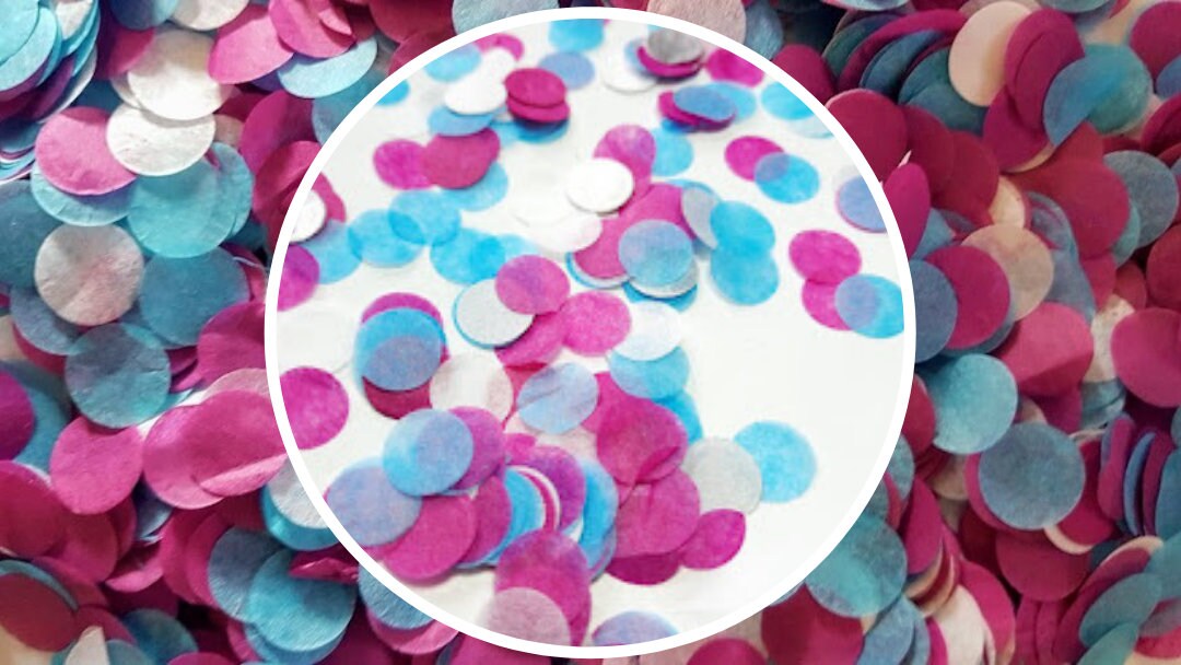 Eco Biodegradable Turquoise Blue, Claret & White Confetti - Etsy