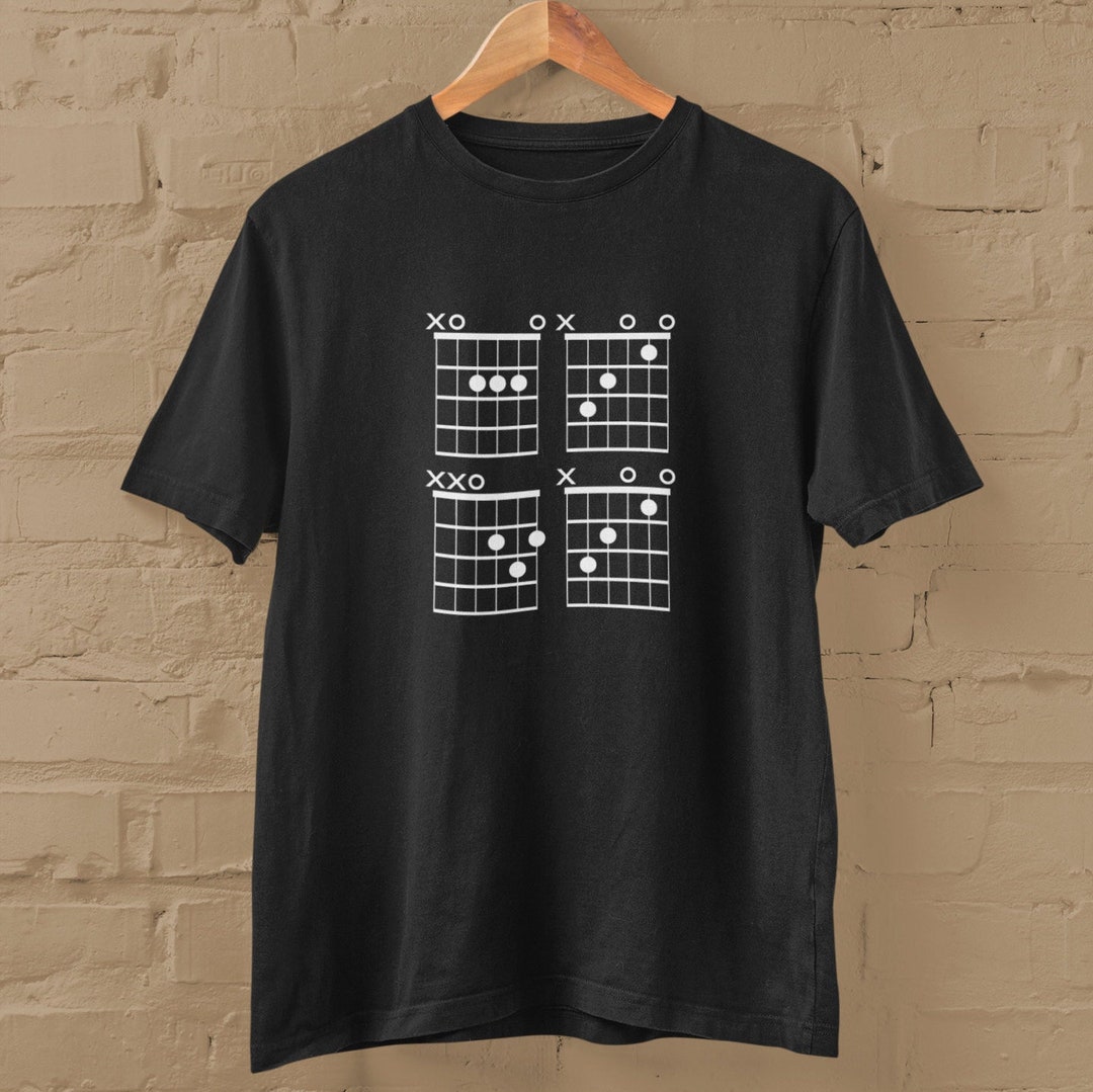 ACDC Guitar Chords T-shirt Various Sizes and Colours Music Metal Rock ...