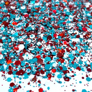 Red Blue White Mix Glitter Solvent Resistant Glitter for Tumblers ...