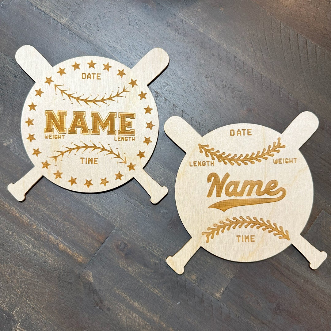 Baseball Baby Announcement Sign With Birth Stats Wood Sign for Name ...