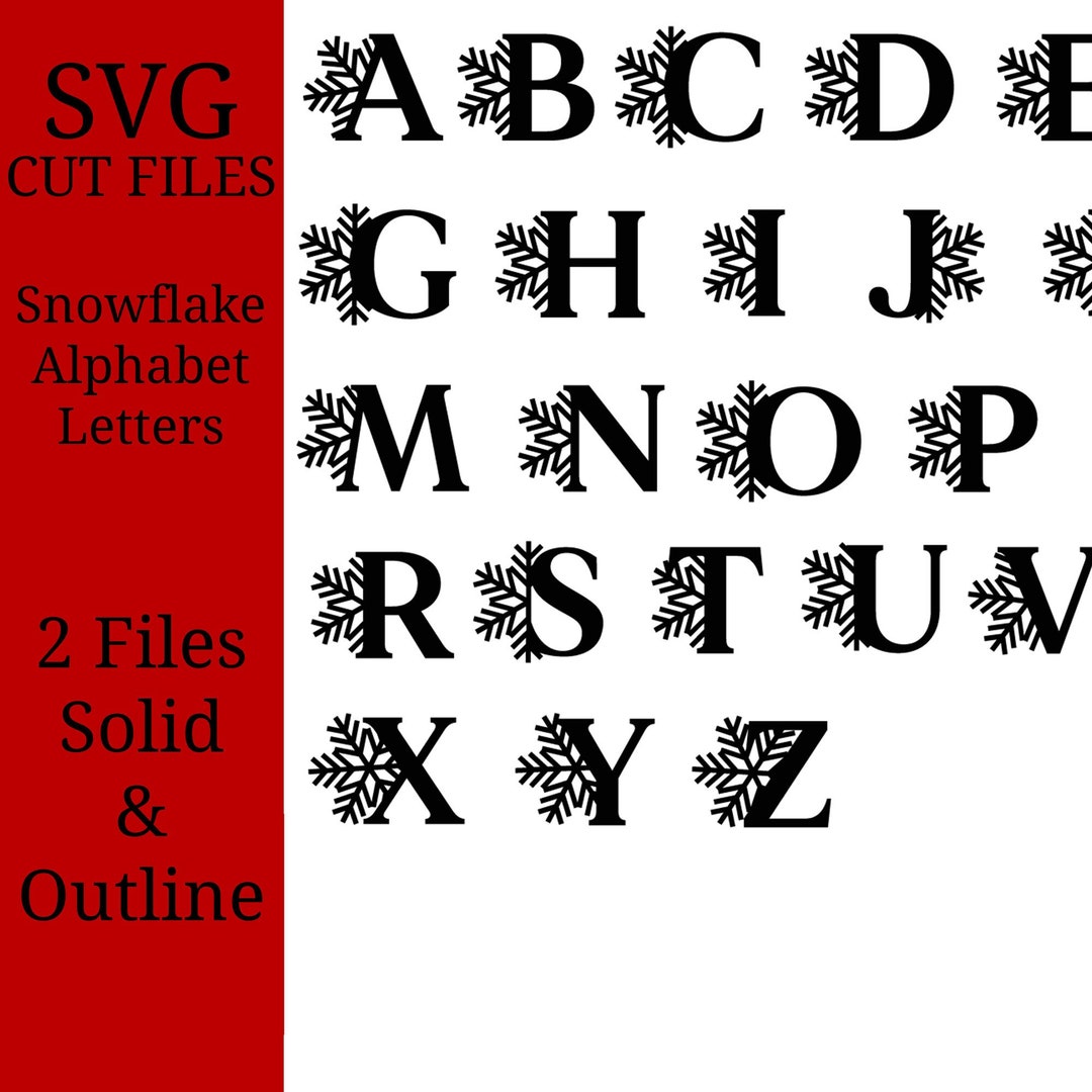 Snowflake Initial Svg. Alphabet Svg Files for Cricut, Font Svg Designs ...