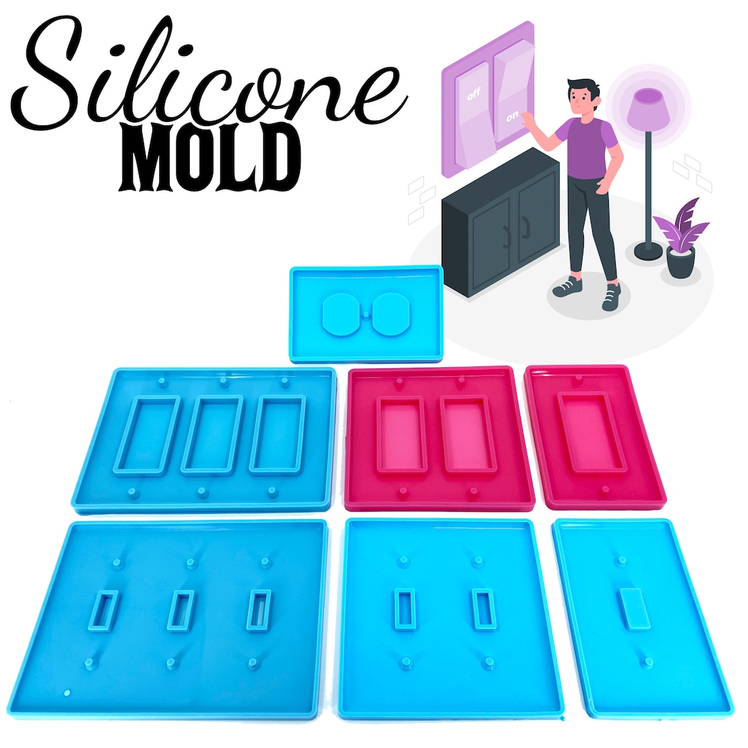 Light Switch Home Resin Mold, Shiny Mold, Silicone Molds for Epoxy ...