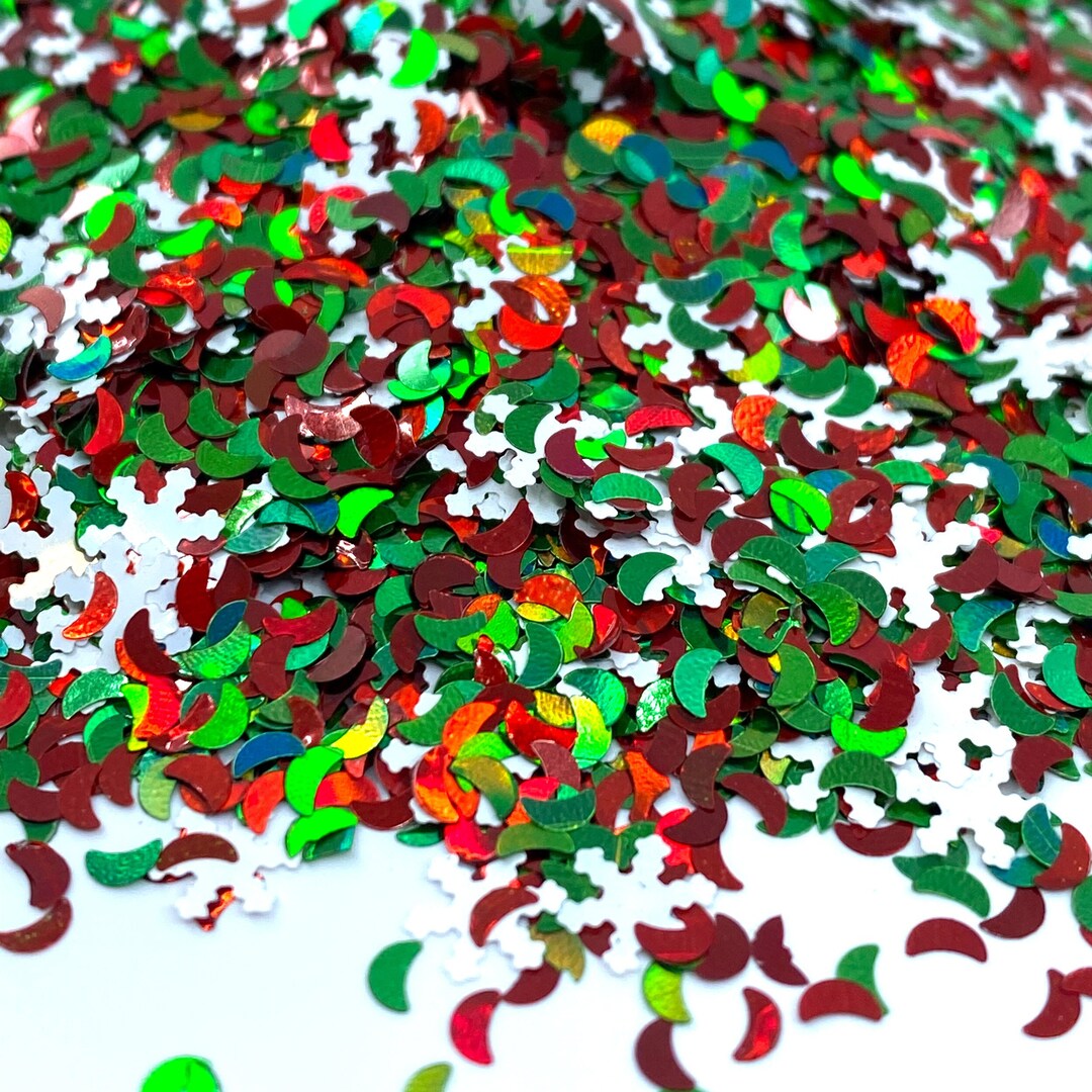 Christmas Moon Shape Mix Christmas Solvent Resistant Glitter for ...