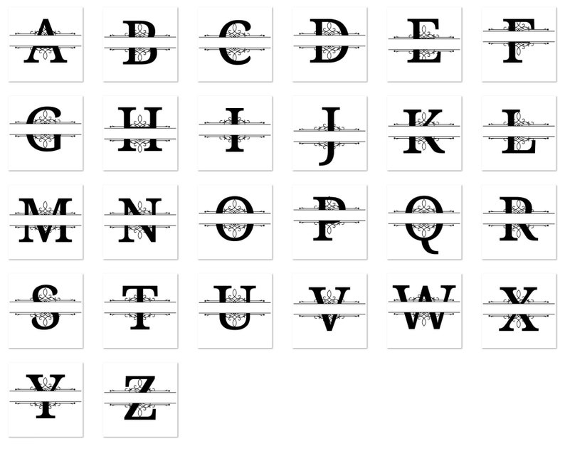 Split Letter Bundle Svg. Alphabet Svg Files for Cricut Regal | Etsy