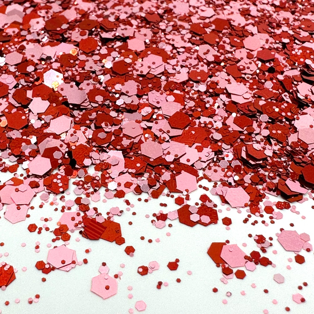 Red and Pink Mix Glitter Solvent Resistant Glitter for Tumblers ...