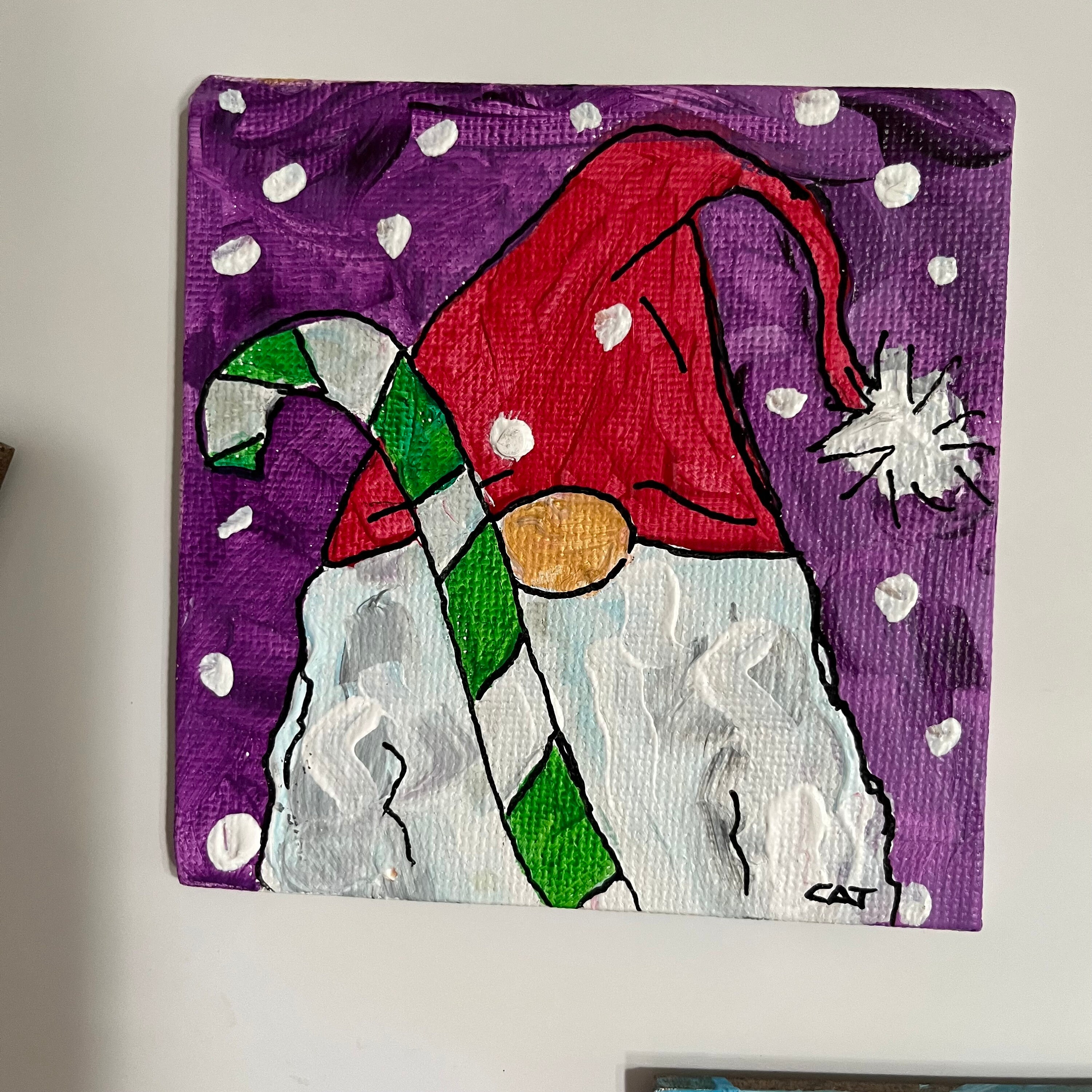 Christmas Magnets Acrylic Paintings Full of Christmas Joy, 10x10cm and ...