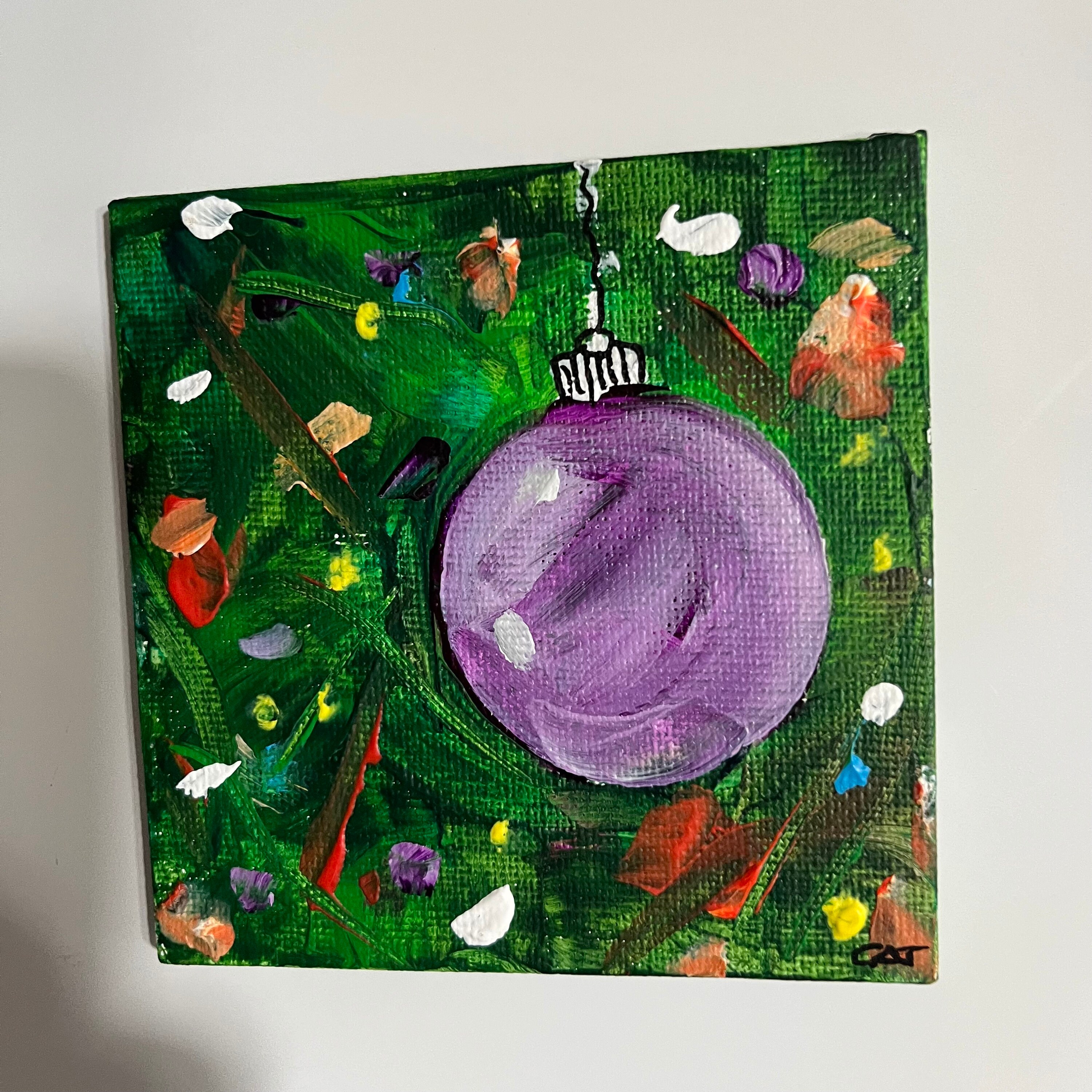 Christmas Magnets Acrylic Paintings Full of Christmas Joy, 10x10cm and ...