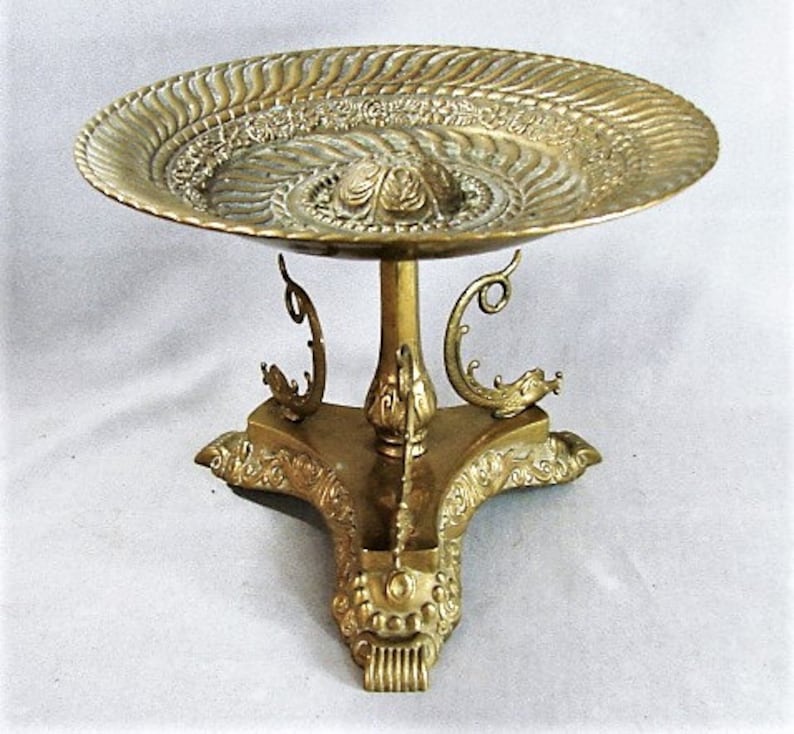 Dolphin Base Ornate Tazza Renaissance Revival Well Cast - Etsy