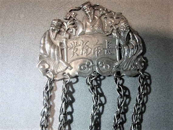 Chinese Silver Pendant with Hanging Chains and Fruit … - Gem