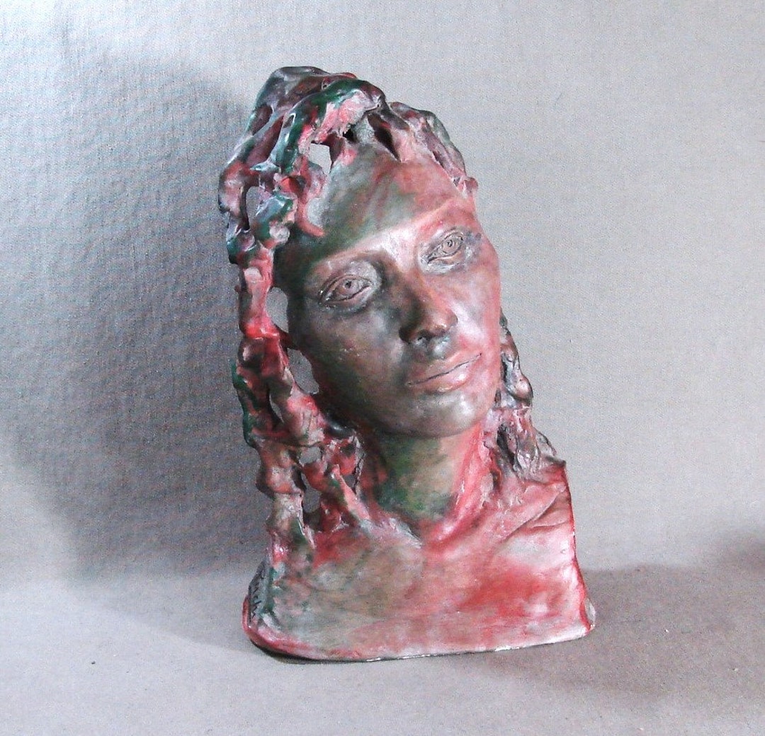 Modernist Female Bust, Artist Signed, Interesting Form and Details ...