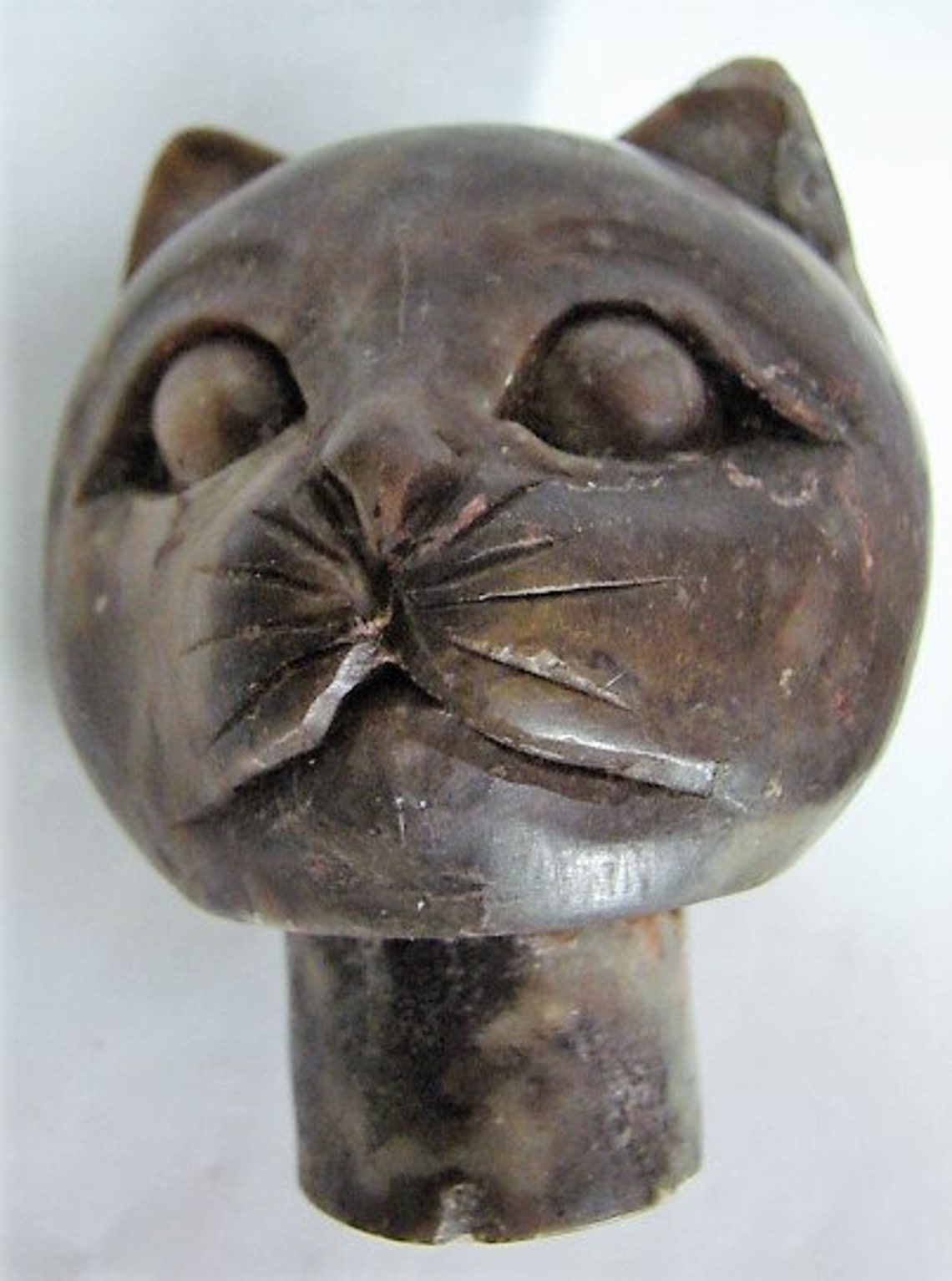 Carved Stone Cat Tea Kettle Asian Mottled Green Grey Brown | Etsy