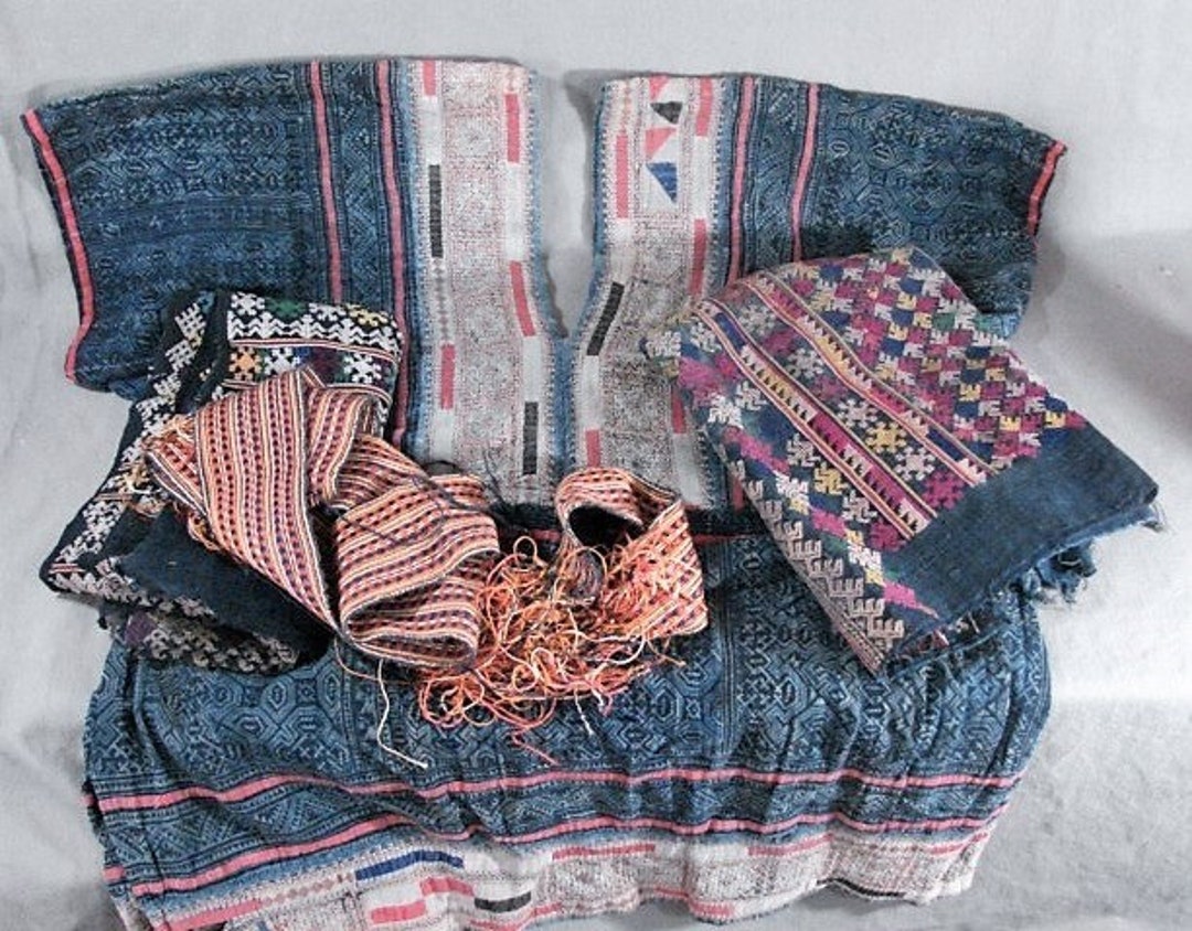 Southeast Asian Woven Textiles, Shirt, Belt, 2 Panels, Good Color, Fine ...