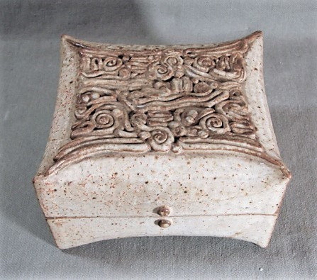 MCM Ceramic Box, Biomorphic Design, Footed Base, Artist Signed - Etsy