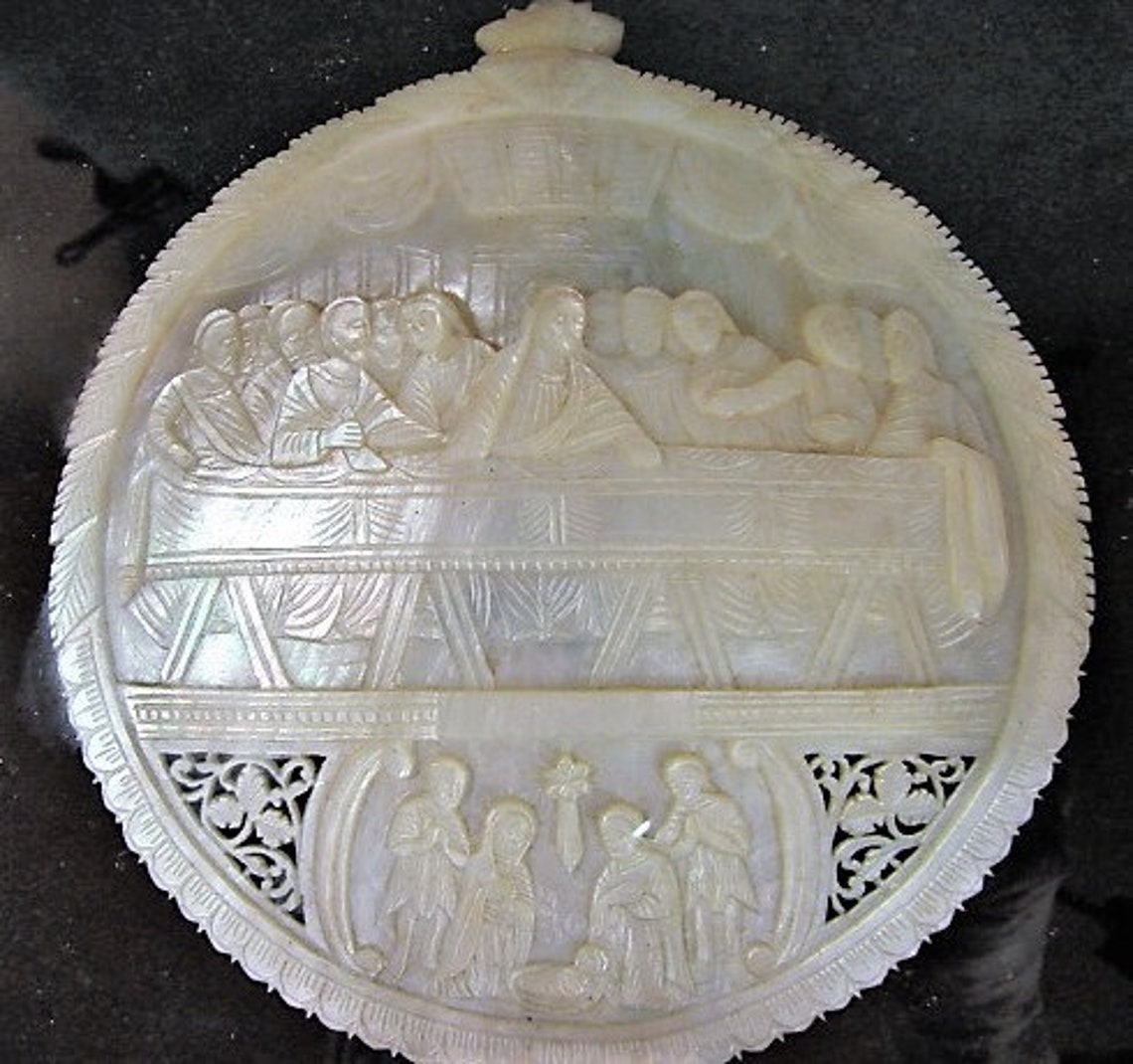 Carved MOP Last Supper Antique Shell Framed | Etsy