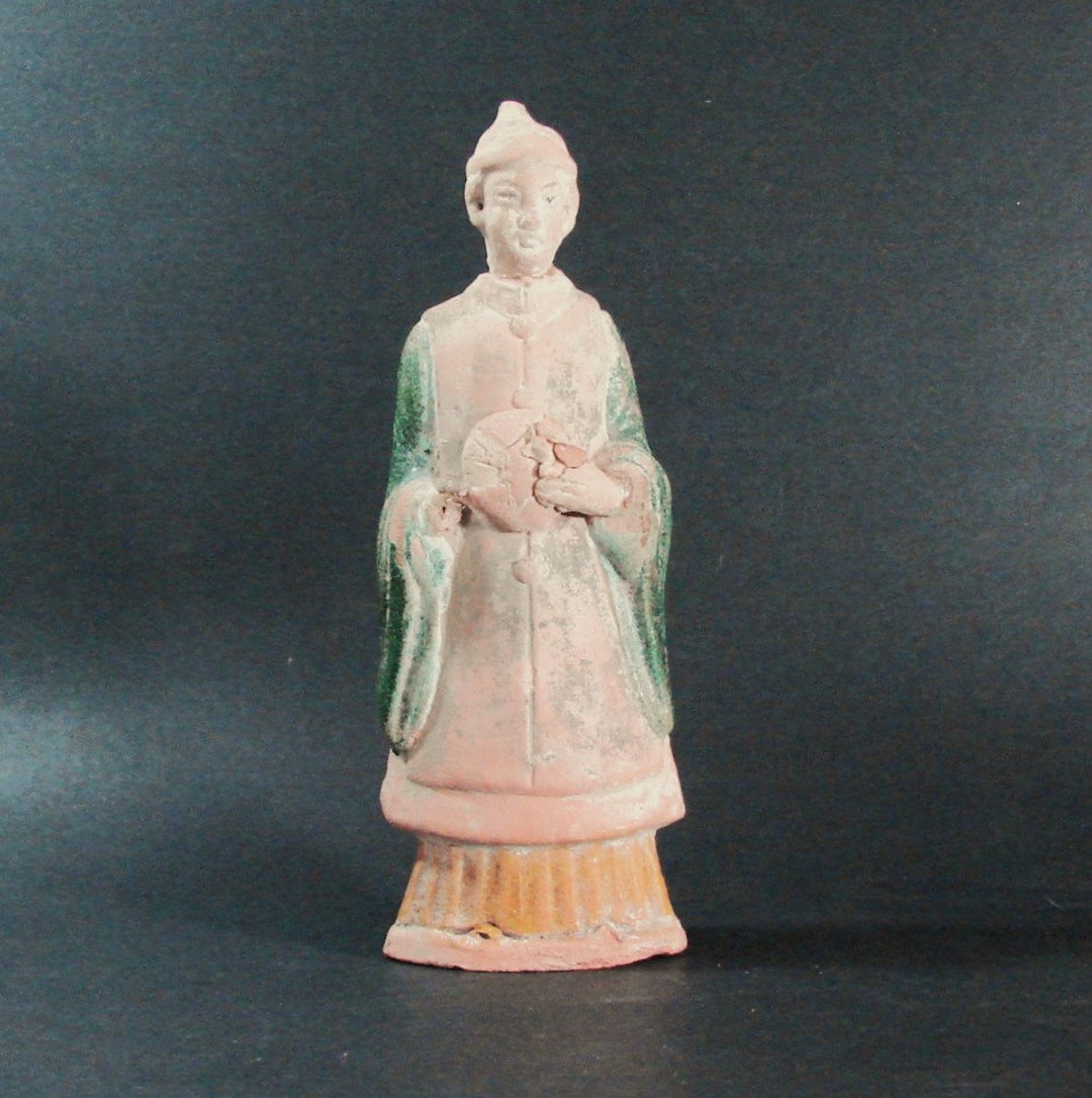 Tang Sancai Court Figure Chinese Man in Green Robe Holding - Etsy