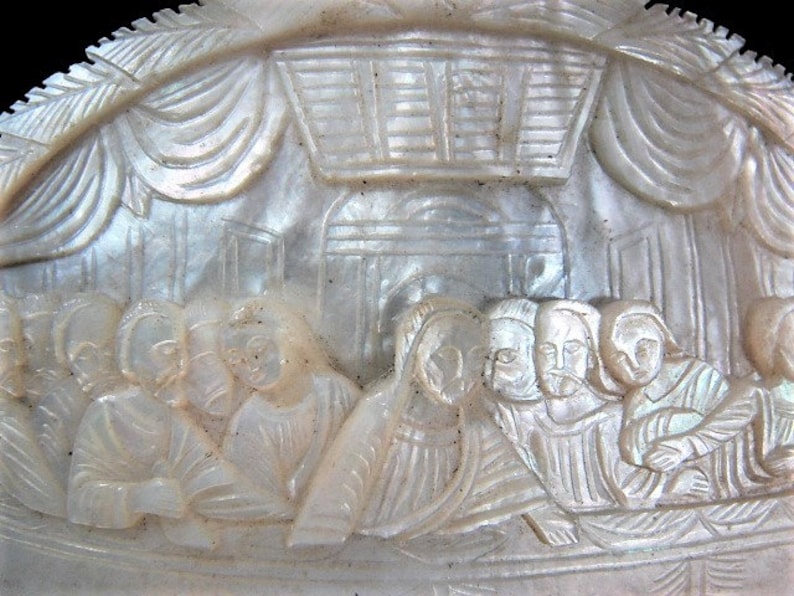 Carved MOP Last Supper Antique Shell Framed - Etsy