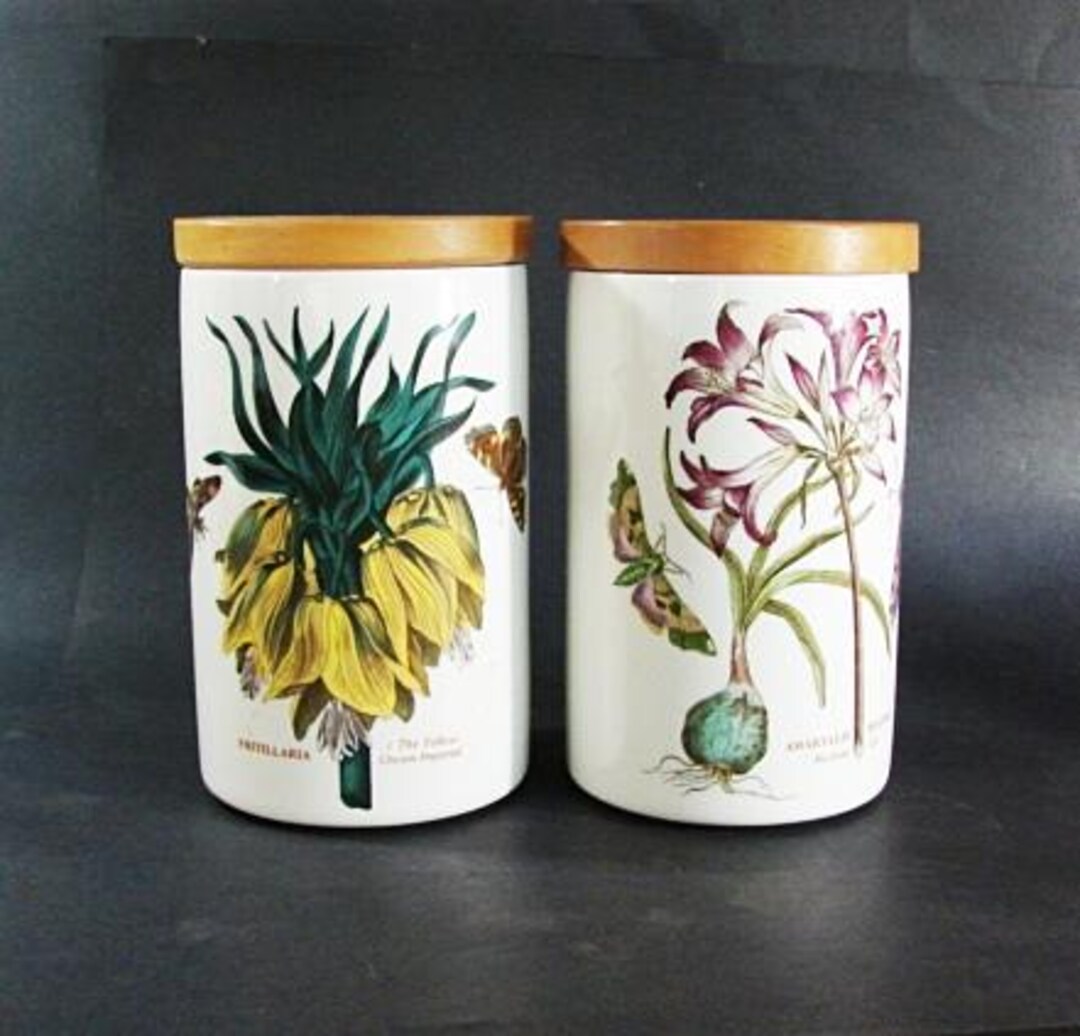 2 Portmerion Canisters, Botanical Garden Design, Early 1970s Backstamp ...