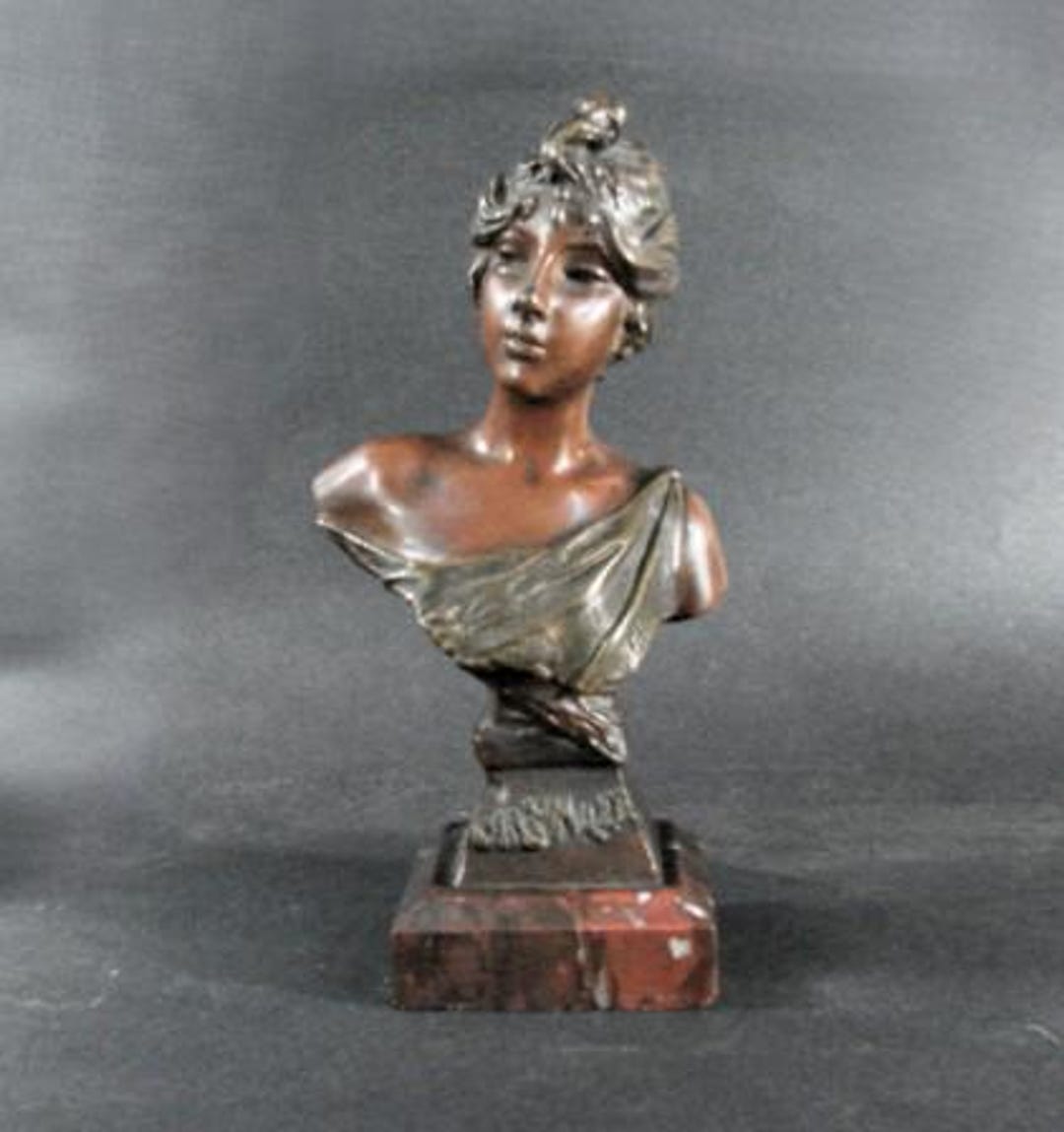 French Bronze Bust of Omphale by Emmanuel Villanis, Ca 1890, Lovely ...