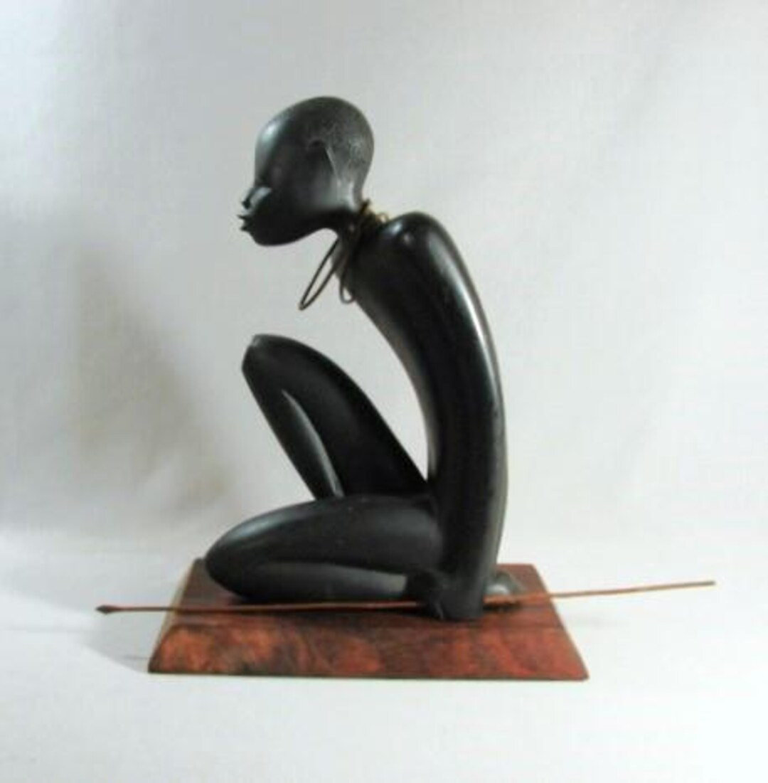 11" Modernist African Figure, Style of Hagenauer, Wood Carving With ...