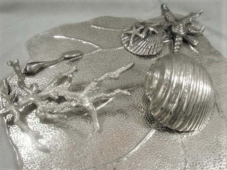 Huge Sea Shell Serving Platter Shells Coral Sea Fan - Etsy