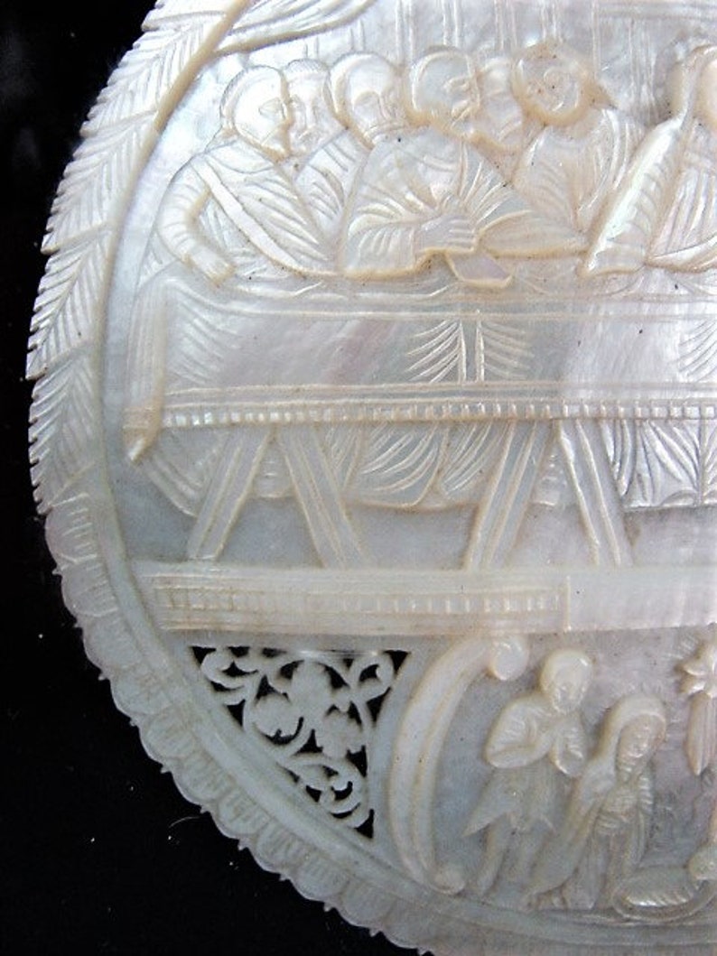 Carved MOP Last Supper Antique Shell Framed - Etsy