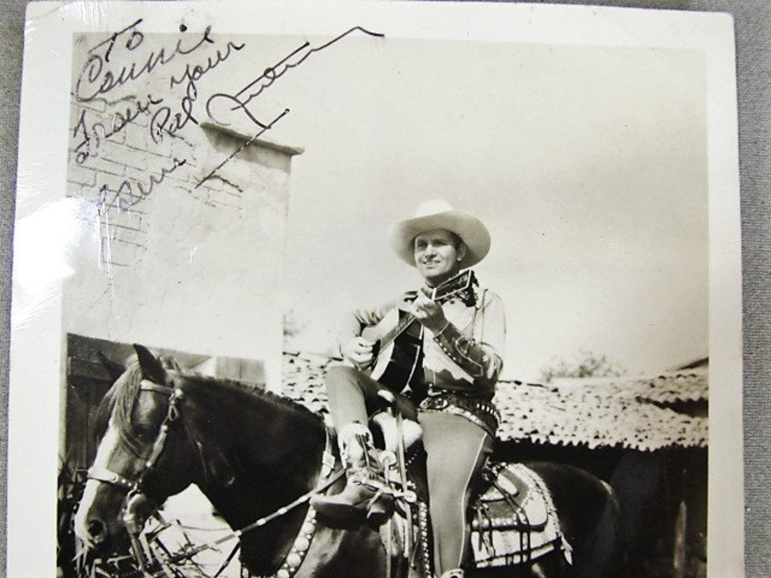 Original Gene Autry Signed Photo -champ and Guitar - 1950s - Etsy
