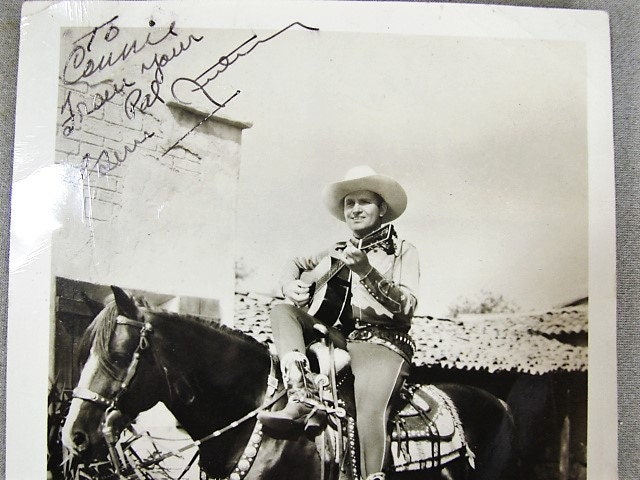 Original Gene Autry Signed Photo -champ and Guitar - 1950s - Etsy