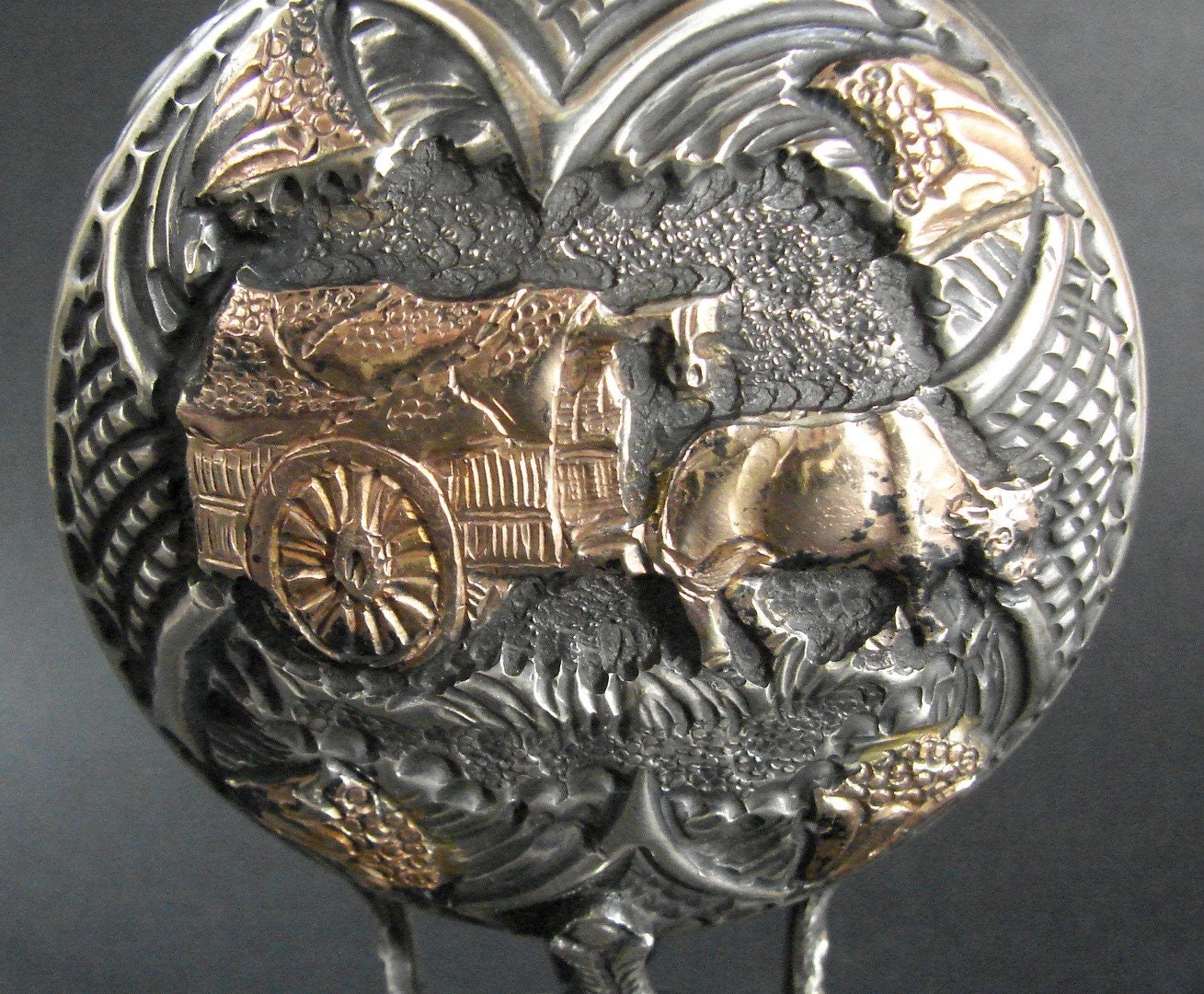 Antique Embossed Mate Cup, Rich Rococo Design With Gold Details, Horse ...