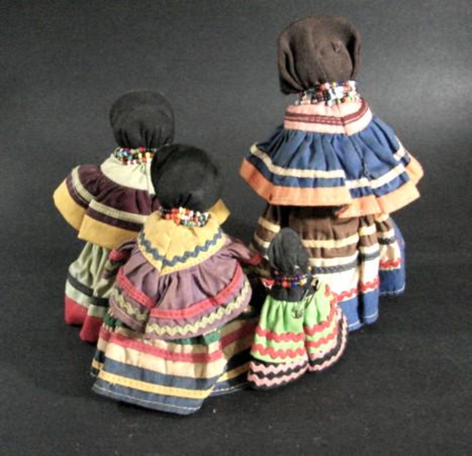 4 Handmade Seminole Dolls, Small Sizes, Nice Color and Details, Mid ...