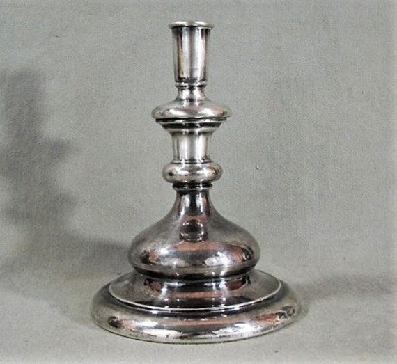 Silver Plate Capstan Candlestick 19th Century Earlier Form | Etsy