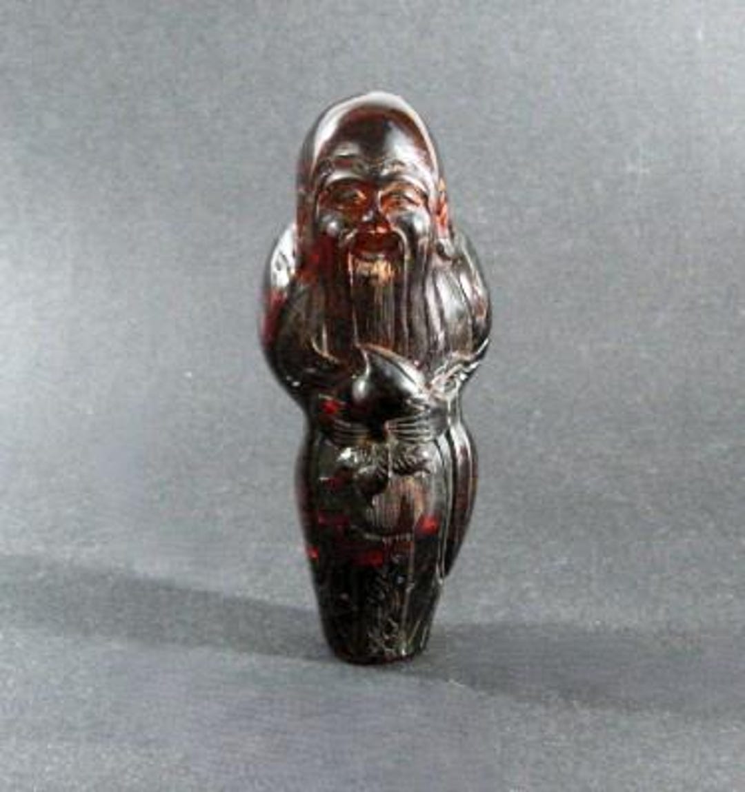 Chinese Carved Amber Figure of Immortal or Scholar, Early 20th Century ...