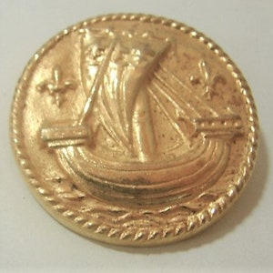 Arthus Bertrand Gilded Bronze Brooch - Ship With Fleur De Lis - Etsy