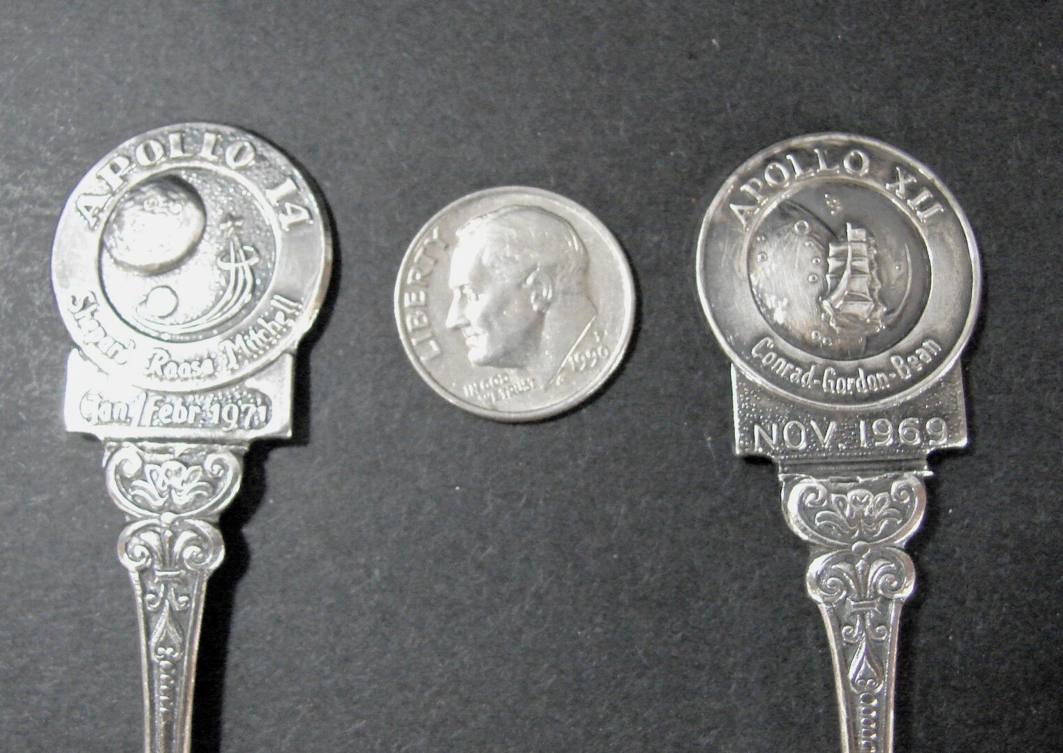 Set 5 Apollo Spoons, 1969- 1971, All With Different Images, Souvbenir ...