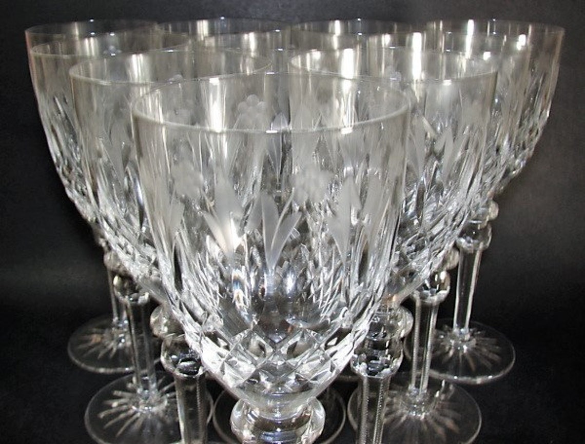 10 Rogaska Wine Glasses Queen Pattern Vintage Stemware 7 - Etsy