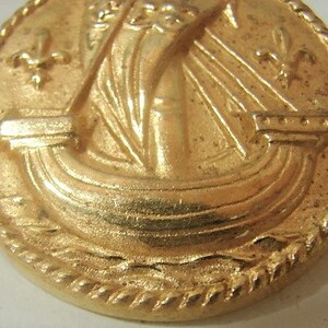 Arthus Bertrand Gilded Bronze Brooch - Ship With Fleur De Lis - Etsy