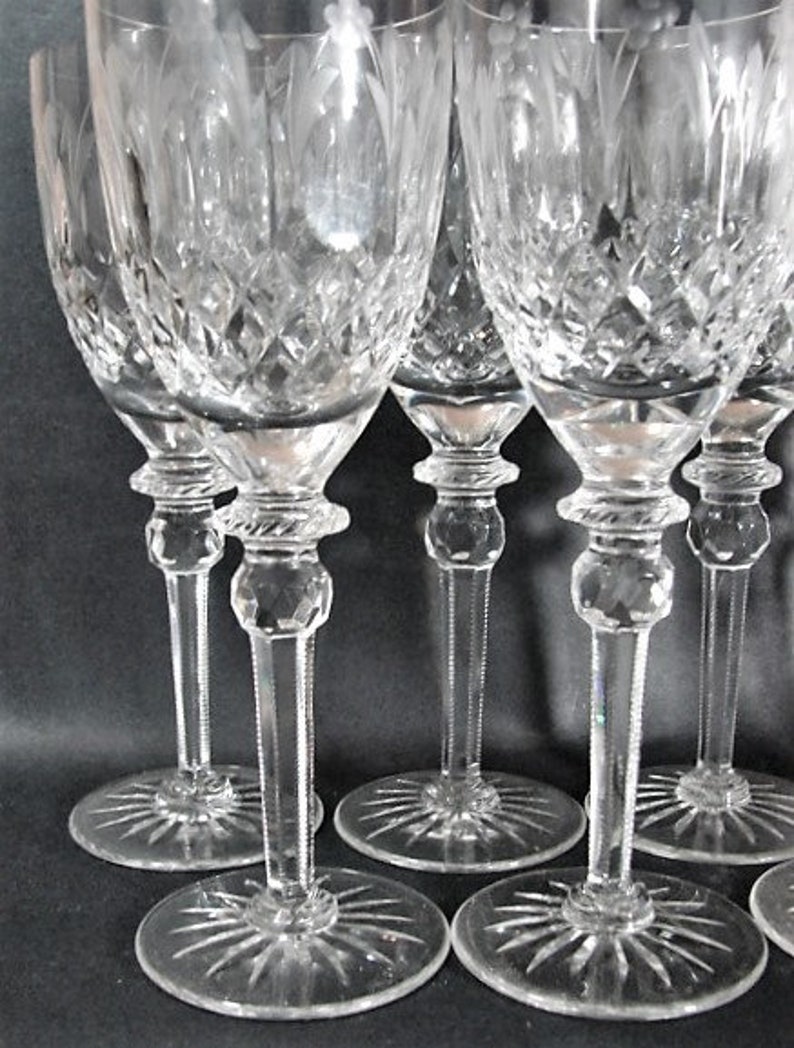 10 Rogaska Wine Glasses Queen Pattern Vintage Stemware 7 - Etsy