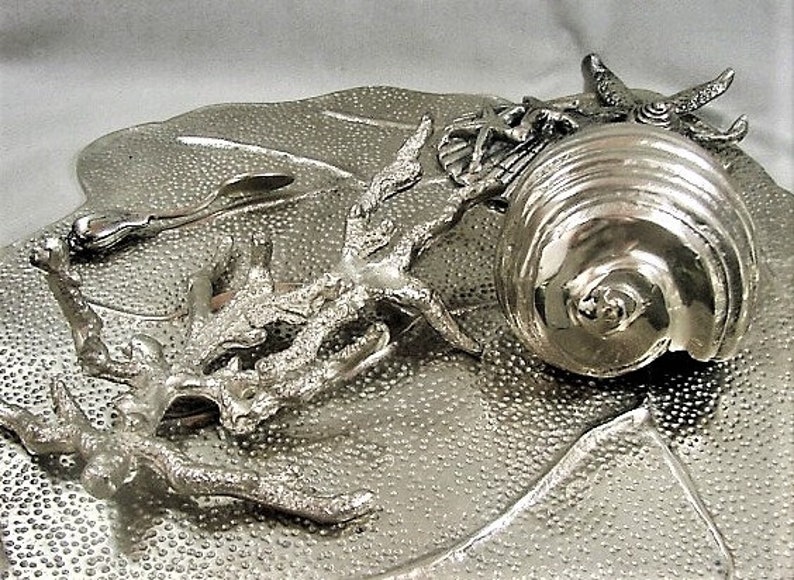 Huge Sea Shell Serving Platter Shells Coral Sea Fan - Etsy