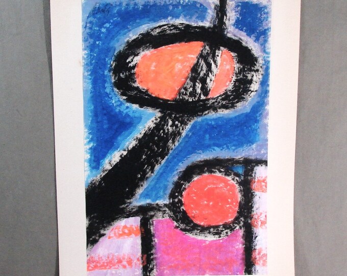 MCM Abstract Original Painting on Paper, Textured Surface, 1960s - Etsy