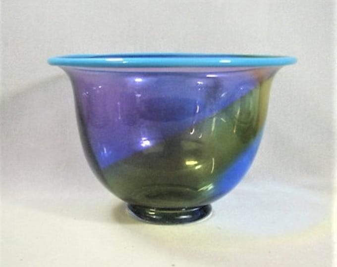 Swedish Glass Bowl Transjo W.R.C. Rainbow Ritzman-carlsson - Etsy