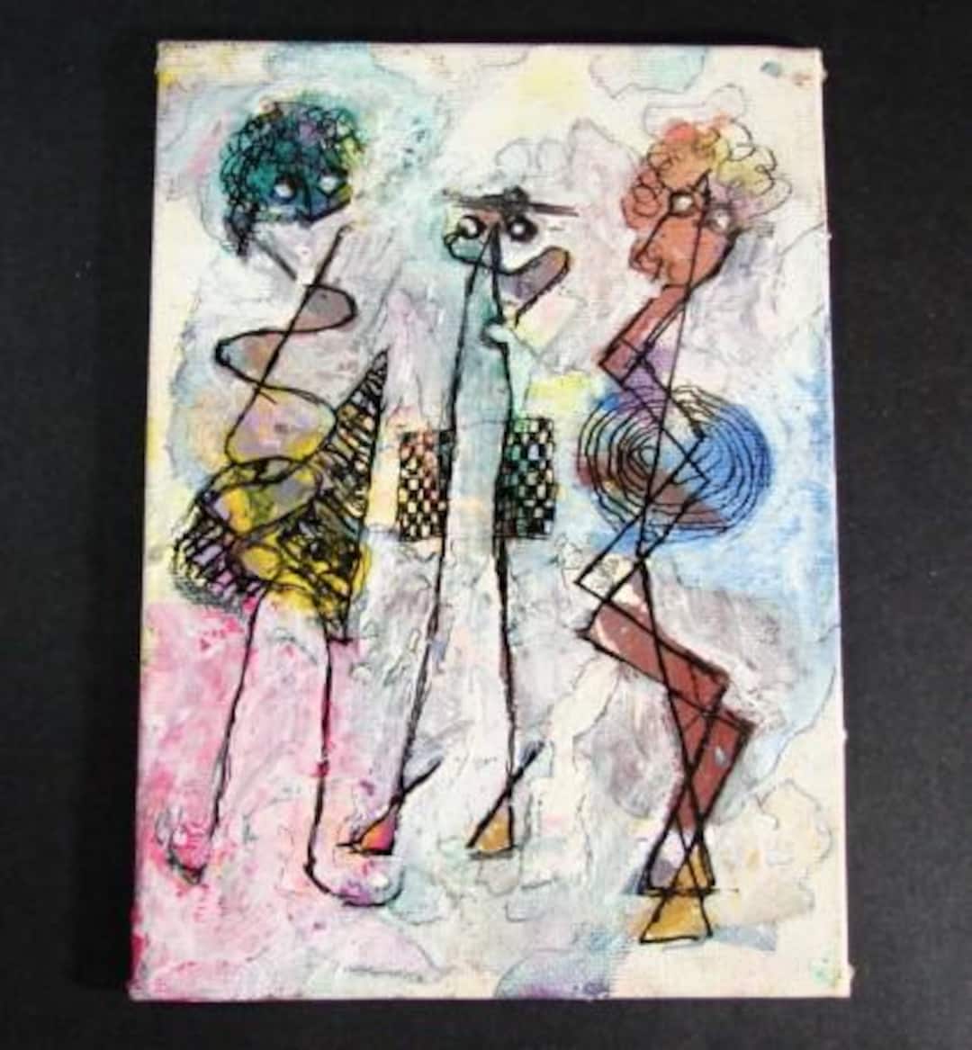 Surrealist Figures, Trio of Musicians, Listed Artist David Crown ...