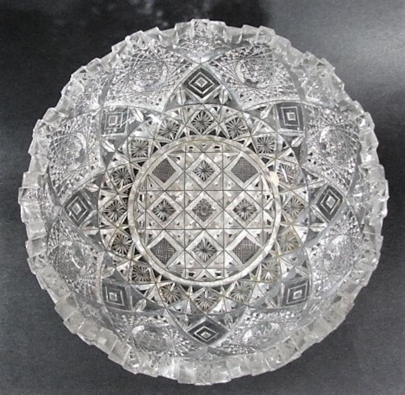 T B Clark Prima Donna 8" Bowl, American Brilliant Period Cut Glass, Ca ...