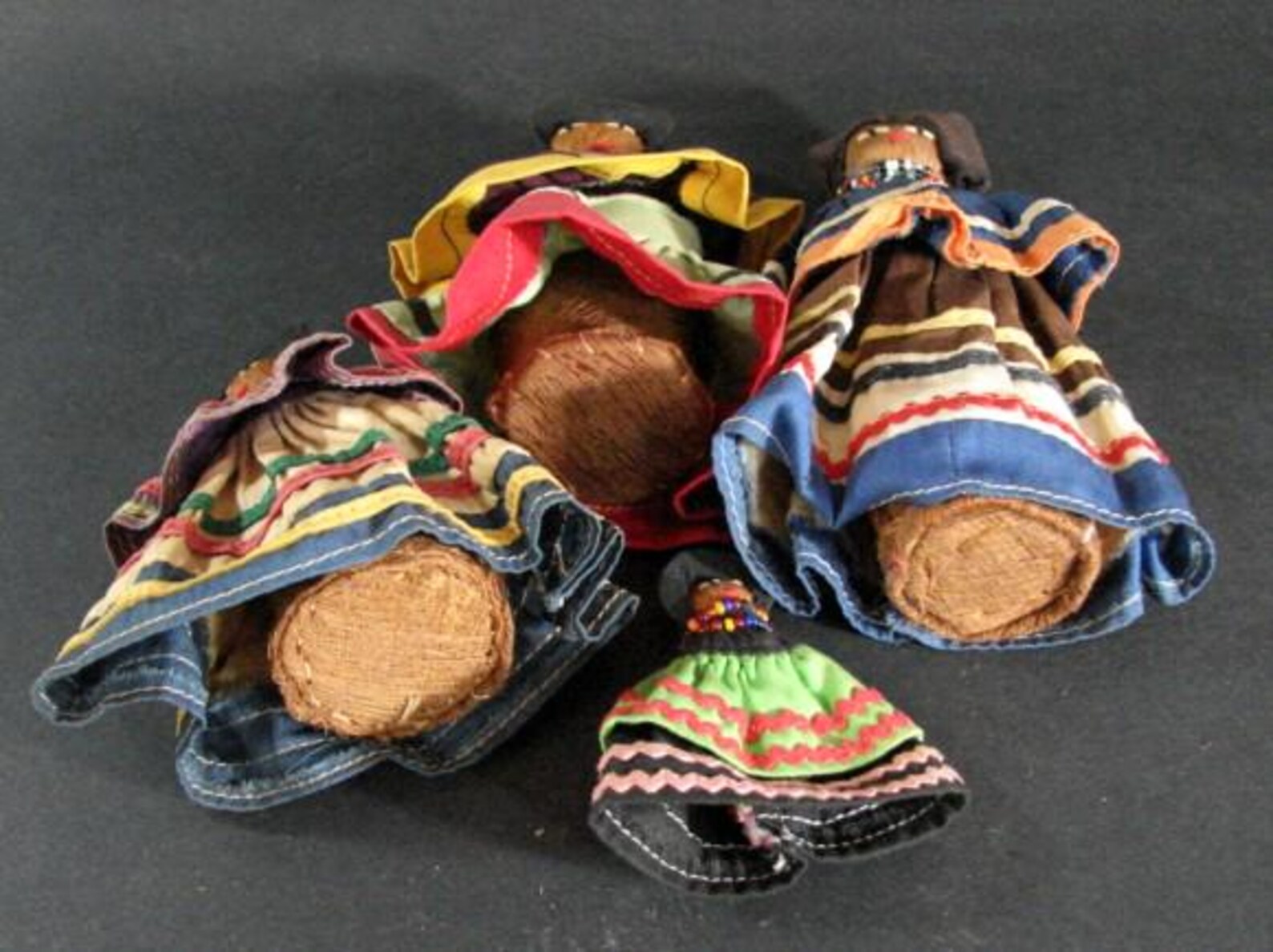 4 Handmade Seminole Dolls, Small Sizes, Nice Color and Details, Mid ...