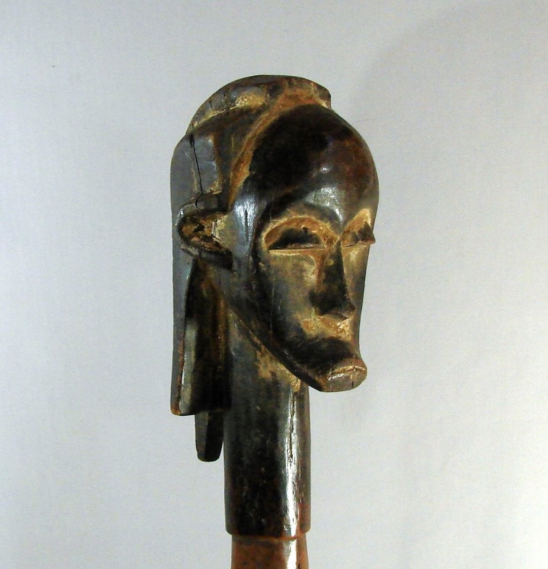 Fang Bieri Reliquary Head, Mounted on Stepped Wood Base, Wood With ...