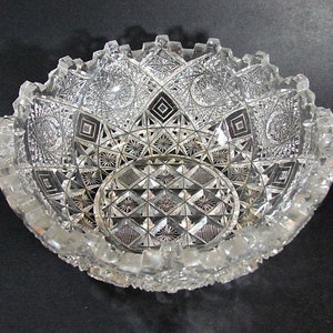 T B Clark Prima Donna 8" Bowl, American Brilliant Period Cut Glass, Ca ...